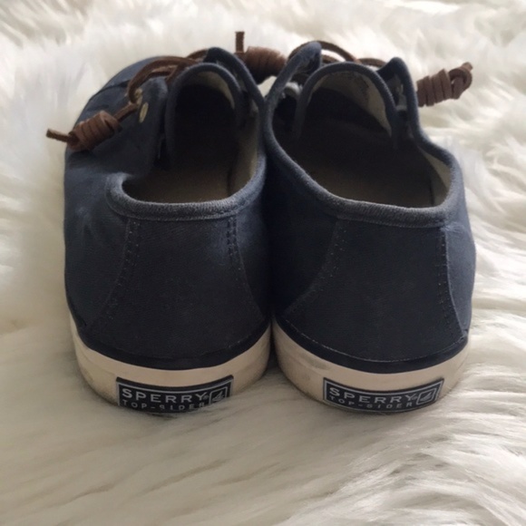 Sperry | Shoes | Sperry Top Sider Navy Blue Slip On Canvas Shoe | Poshmark